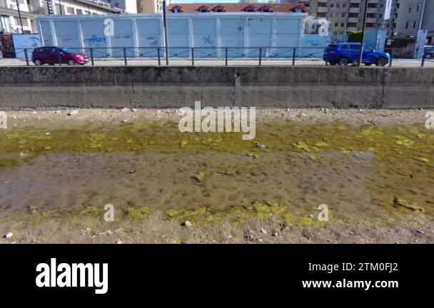 Italy , Milan 2023 - Drone aerial view of drought and aridity in ...