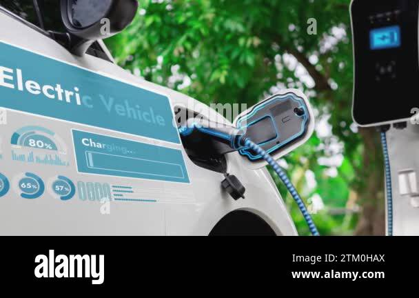 Electric car recharging with digital battery status hologram display by ...