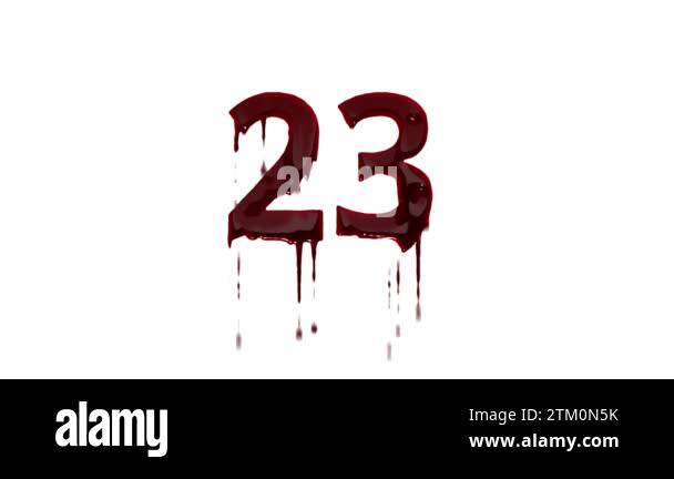 Bloody number 23 with alpha channel, number 23 in blood Stock Video ...