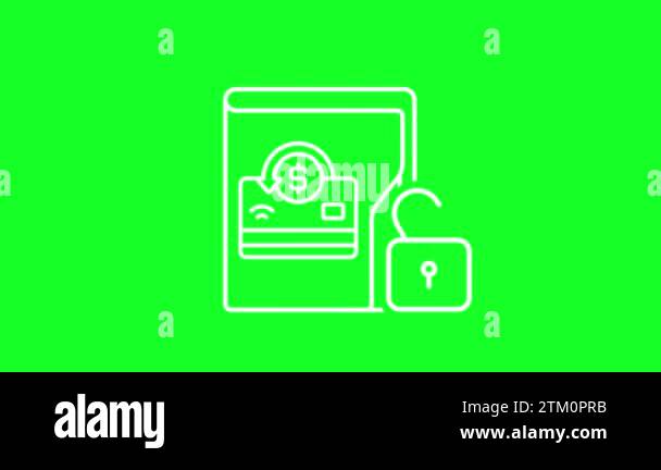 Animated privacy white line icon. Nonpublic personal information. Loop HD video with chroma key ...