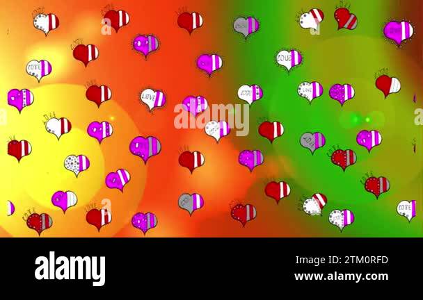 Seamless. love pattern with nice lettering calligraphy text and hearts ...