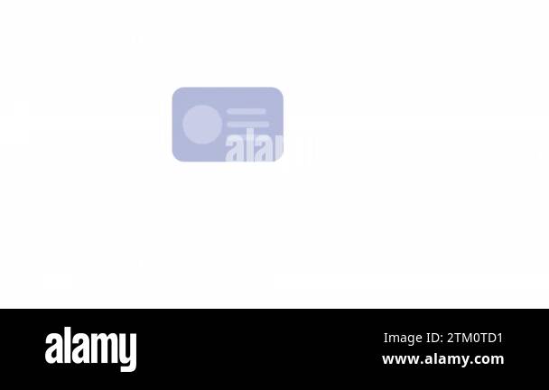 Animated dark rectangle chat bubble. Automated message. Pop-up window ...