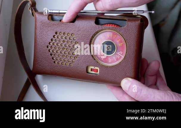 Male Fingers Adjust Frequency on an Old Vintage Retro Receiver in ...