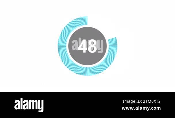 Countdown timer from 60 to 0 seconds realtime. Modern flat design of ...