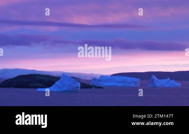 Arctic landscape. Icebergs and global warming. Arctic glacier. Polar ...