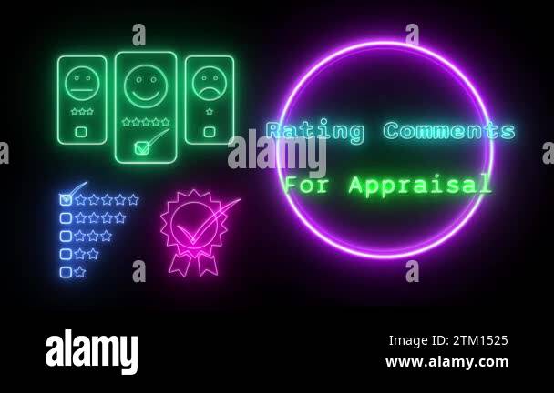 rating comments for appraisal Neon green-blue Fluorescent Text ...