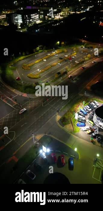 Vertical Footage of Northampton City of England During Night ...