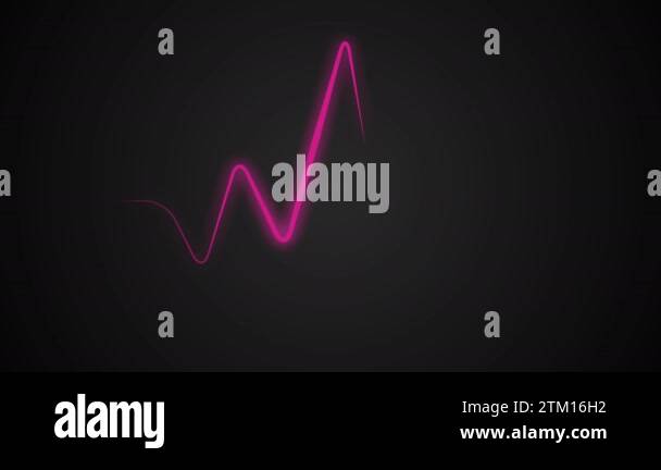 Neon Glowing Heartbeat Pulse Moving On Screen, Heart Beat Line Over ...