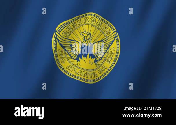 Atlanta Flag. Flag of Atlanta, Georgia footage video waving in wind ...