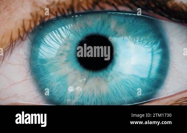 Space inside the human eye. Flight through the human pupil of the eye ...