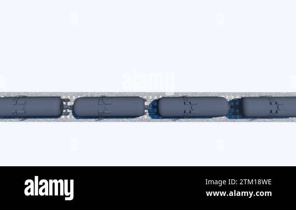 Freight train with oil tank cars top view loopable animation Stock ...