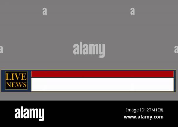 Simple breaking news blue, red and yellow colored animated lower third ...
