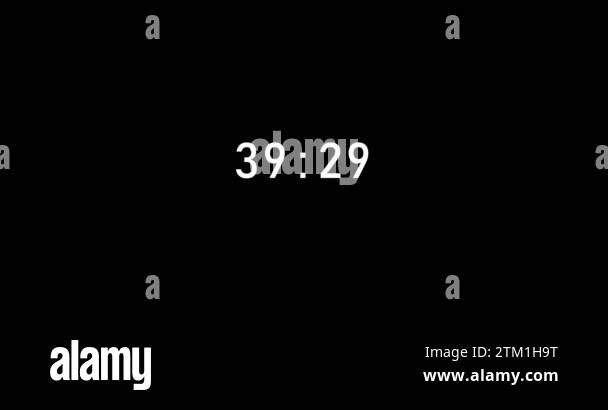 49 seconds digital timer countdown animation is isolated on black background. countdown timer ...