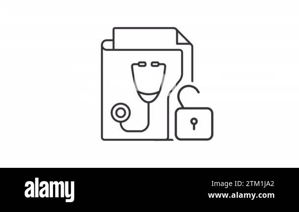 Animated phi linear icon. Protected health information. Patient data ...