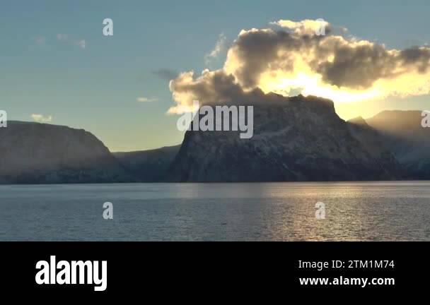 Arctic landscape. Icebergs and global warming. Arctic glacier. Polar ...