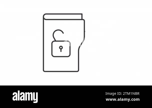 Animated classification linear icon. Classified information. Data protection. Folder access ...