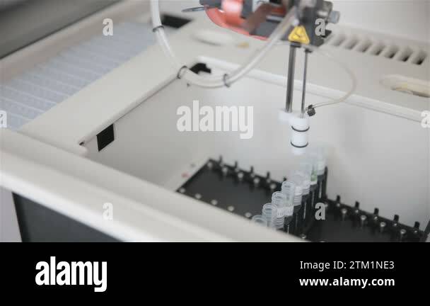 Pharmaceutical automated modern medical equipment working with ...