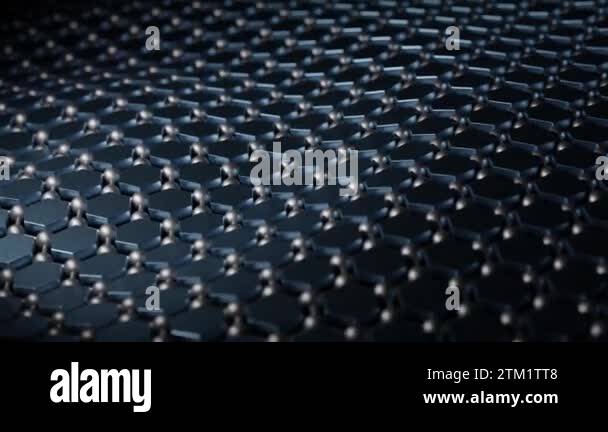 Abstract 3d animation, molecular background of hexagonal cells and ...
