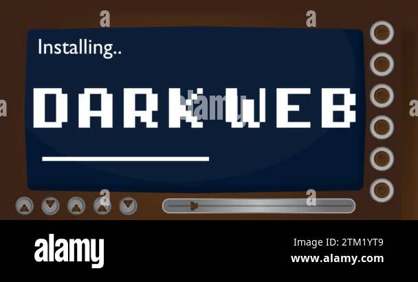 Cartoon Computer With the word Dark Web. Video message of a screen ...