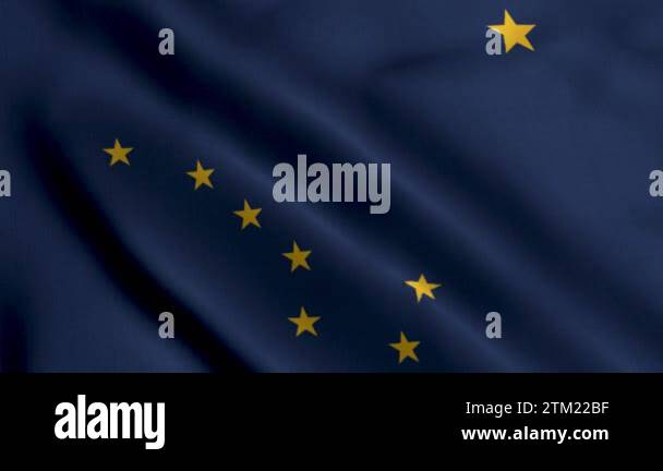 Alaska State Flag. Waving Fabric Satin Texture National Flag of Alaska ...