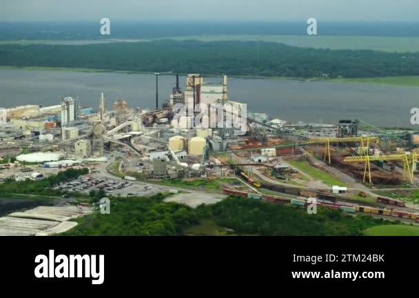 Paper mill factory structure. Brunswick cellulose and paper plant in ...