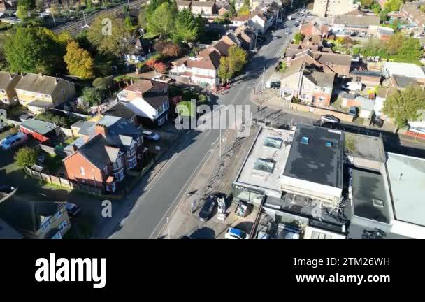 High Angle Beautiful Footage of North Luton Leagrave Town of England UK ...