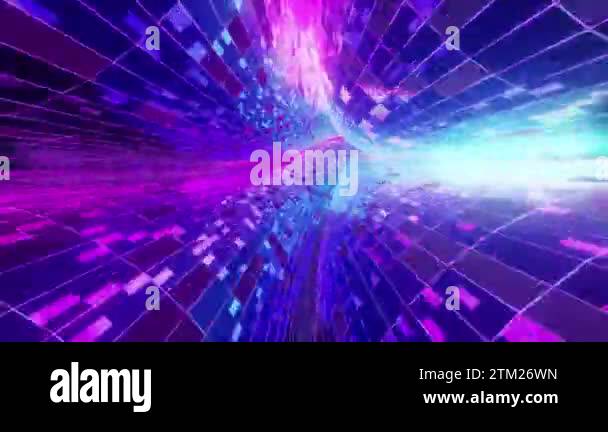 3d Render Loop Animation Real Time Of Long Endless Tunnel With Small