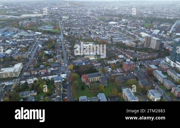 High Angle View of West Croydon London Capital City Tour During Cloudy ...