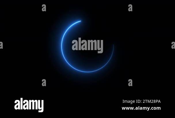 Futuristic neon colored retro style glowing circles motion graphic in ...