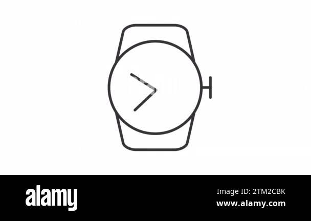 Animated wrist watch linear icon. Website wait-animation. Modern ...