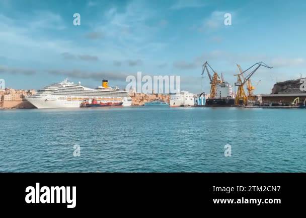 Valletta, Malta. 23rd October 2023 - Parlatorio Wharf Malta Dry dock ...