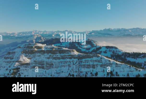 Telecommunications tower on top of Mount Rigi (Rigi Kulm) with amazing ...