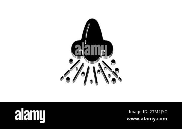 Black Runny nose icon isolated on white background. Rhinitis symptoms ...