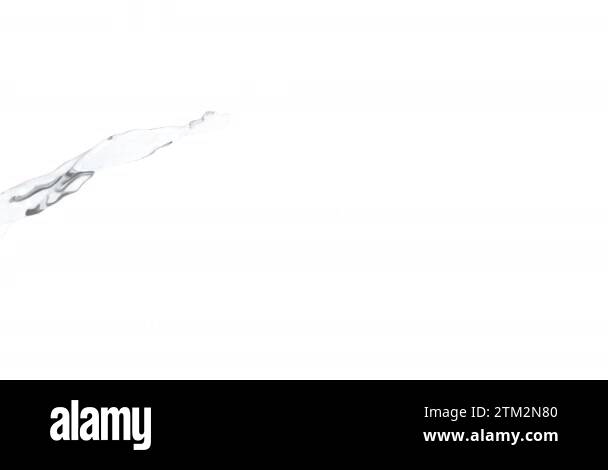 Water flow in zero gravity - droplets - isolated on white background ...