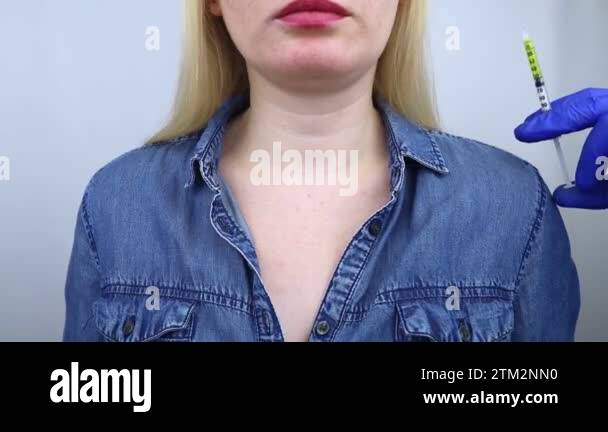 Venus rings. Skin folds on the neck due to loss of elasticity. Removal ...