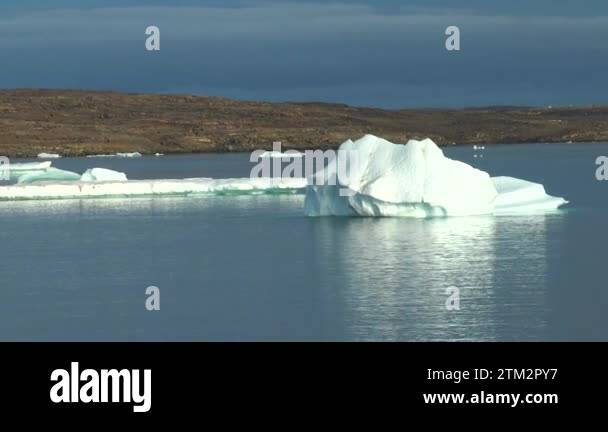 Arctic landscape. Icebergs and global warming. Arctic glacier. Polar ...