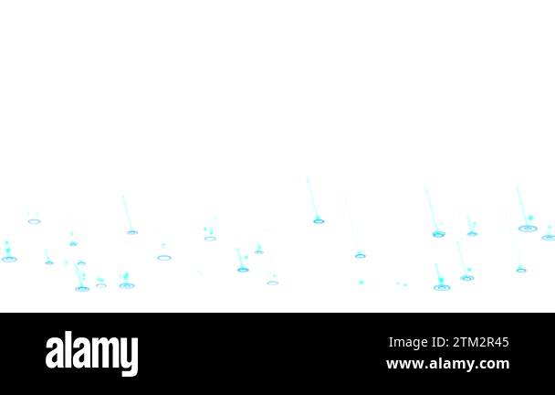 Falling rain drops motion graphics with plain white background Stock ...