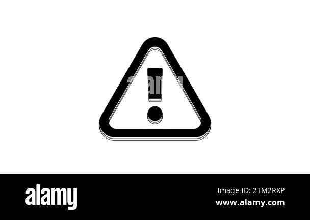 Black Exclamation mark in triangle icon isolated on white background ...