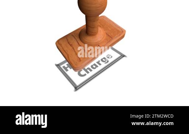 Handling Charge stamp seal text animation on white background. vd 1659 ...