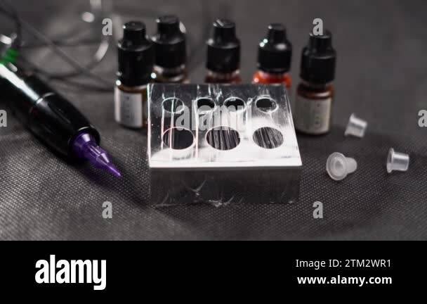 Bottles colorful tattoo inks Stock Videos & Footage - HD and 4K Video ...