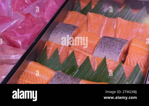 Salmon fillets sale fish Stock Videos & Footage - HD and 4K Video Clips ...