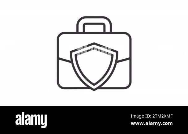 Animated work insurance linear icon. Workplace safety and protection ...