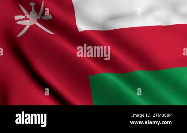 Oman Flag. Waving Fabric Satin Texture Flag of Oman 3D illustration ...