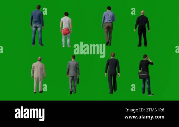 3D several different high school teachers green screen background ...