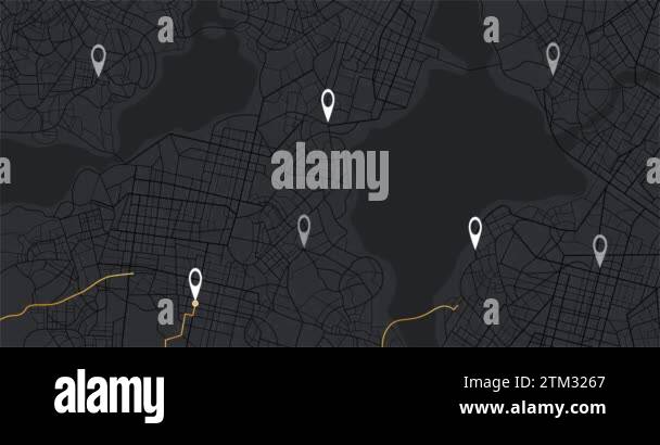 Gps map navigator system animation. Route destination Location tracks ...