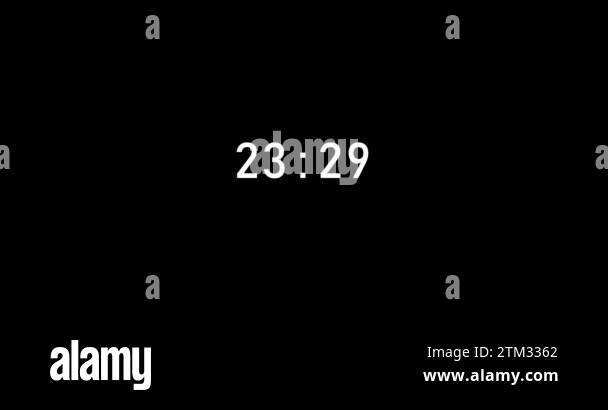 29 seconds digital timer countdown animation is isolated on black ...