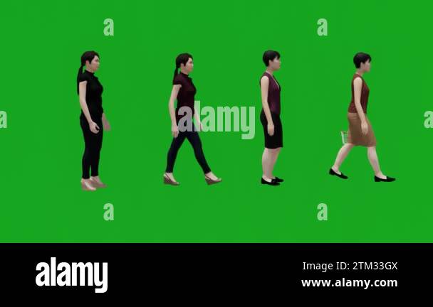 Women walking side view black white Stock Videos & Footage - HD and 4K ...