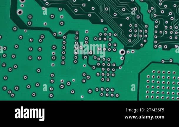 Printed Circuit Board With Conductive Traces, Vias and Electronic Stock ...