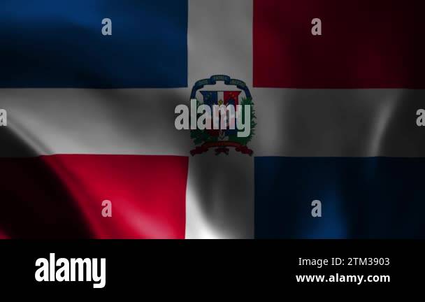 Animation of waving a flag of the Dominican Republic, the national flag ...