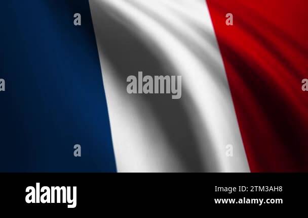 Waving Flag of France. France national flag video background. 4K ...